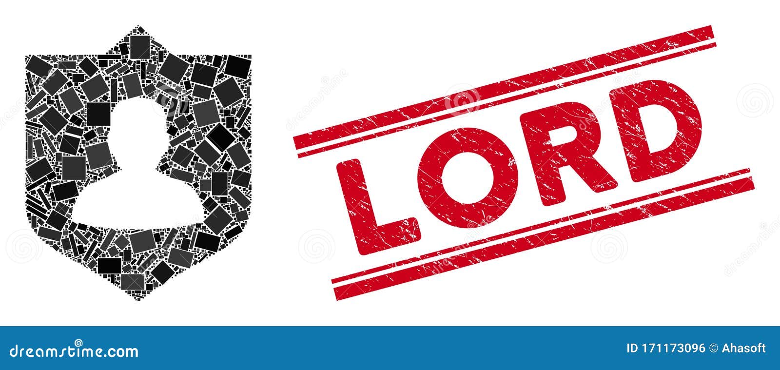 Lord Shield Mosaic and Scratched Lord Watermark with Lines Stock Vector ...