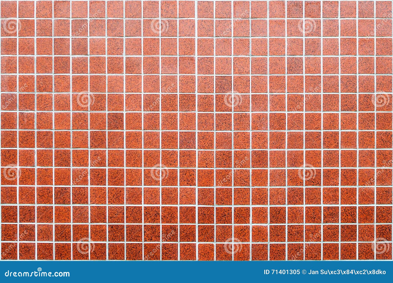 Mosaic Made of Red Ceramic Tiles in Form of Squares in Rectangu Stock ...