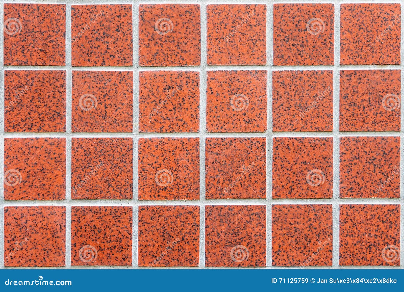 Mosaic Made of Red Ceramic Tiles in Form of Squares in Rectangular Form ...