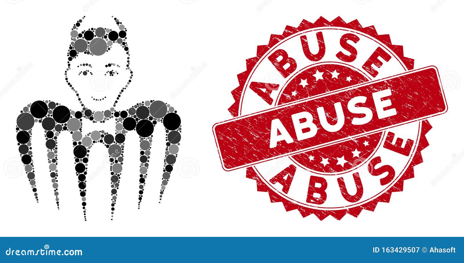 Mosaic Manager Spectre Devil with Textured Abuse Stamp Stock Vector ...