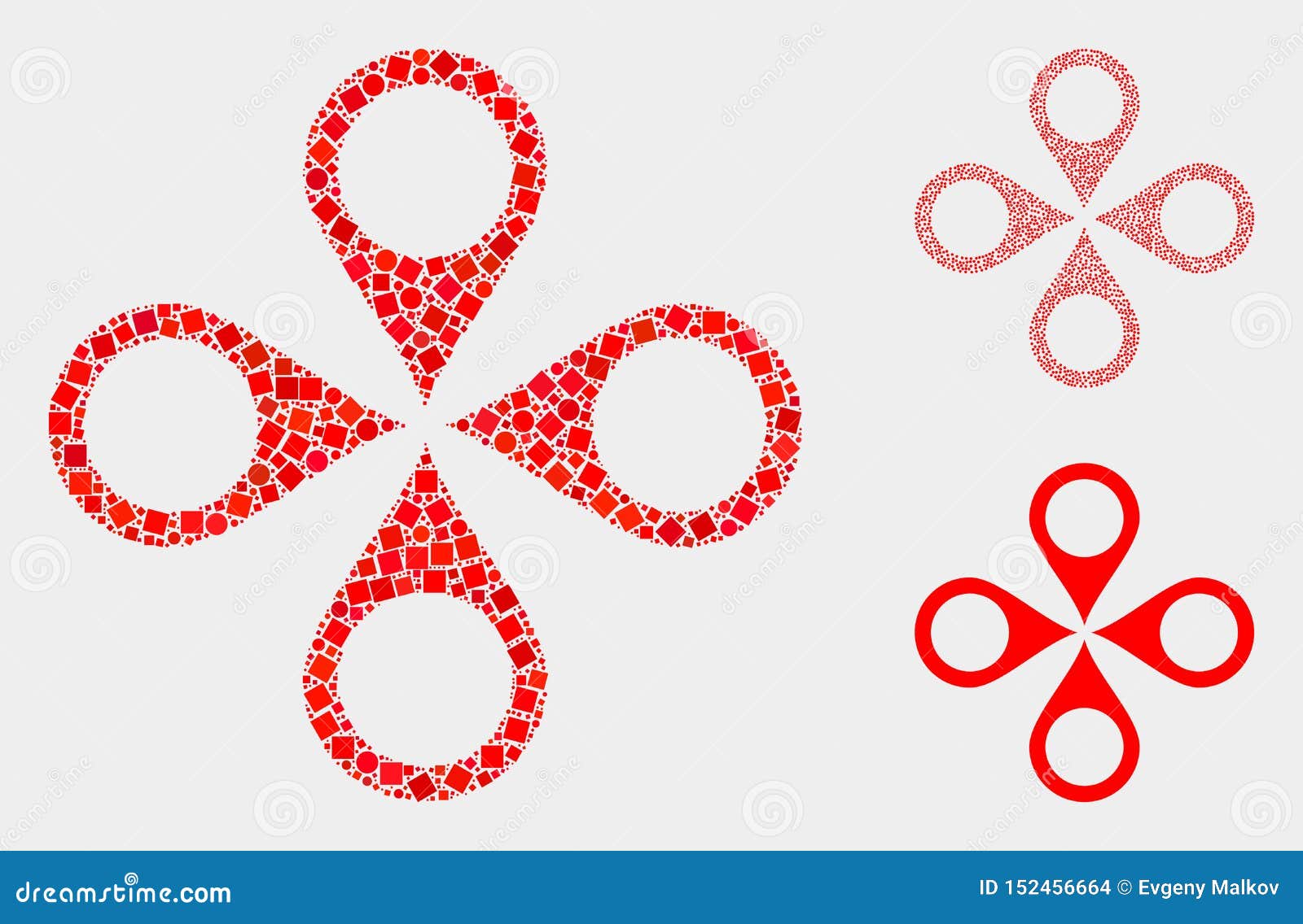 Map Markers Icon Mosaics of Squares and Circles Stock Vector ...