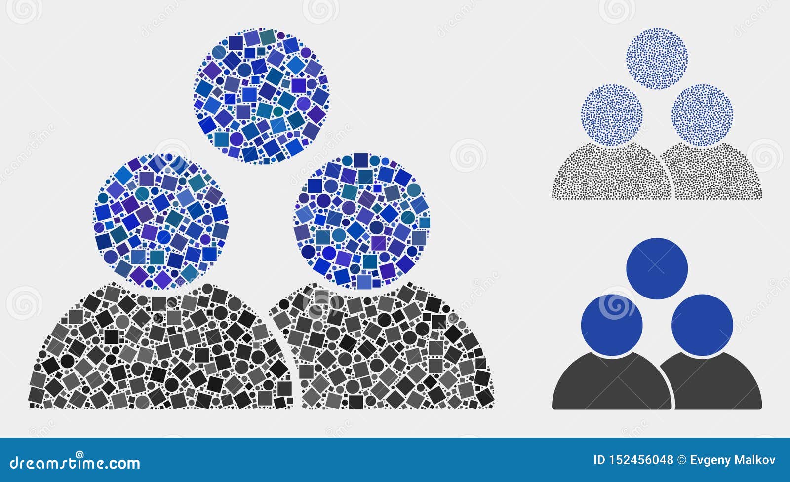 Men Icon Collages of Squares and Circles Stock Vector - Illustration of ...