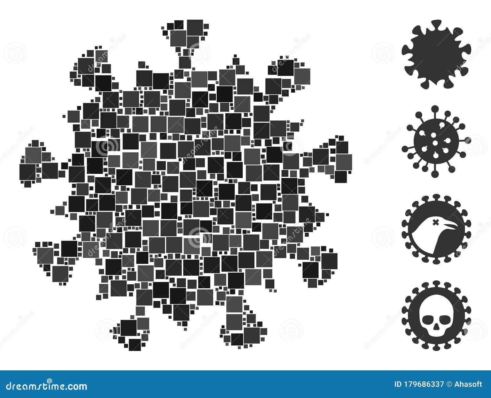 Square MERS Virus Icon Vector Mosaic Stock Vector - Illustration of ...