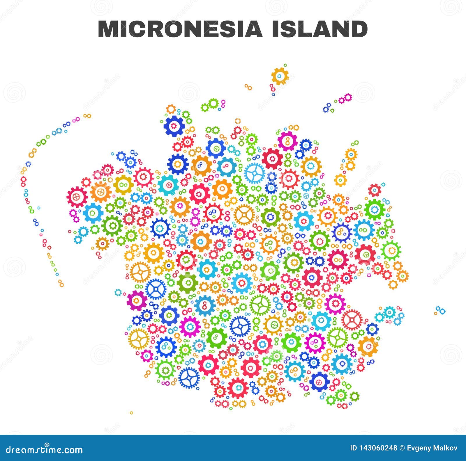 Mosaic Micronesia Island Map of Gearwheel Elements Stock Vector ...