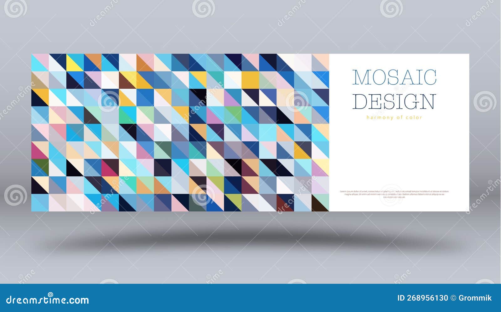 Mosaic of Multicolored Triangles. Layout for Background, Cover ...
