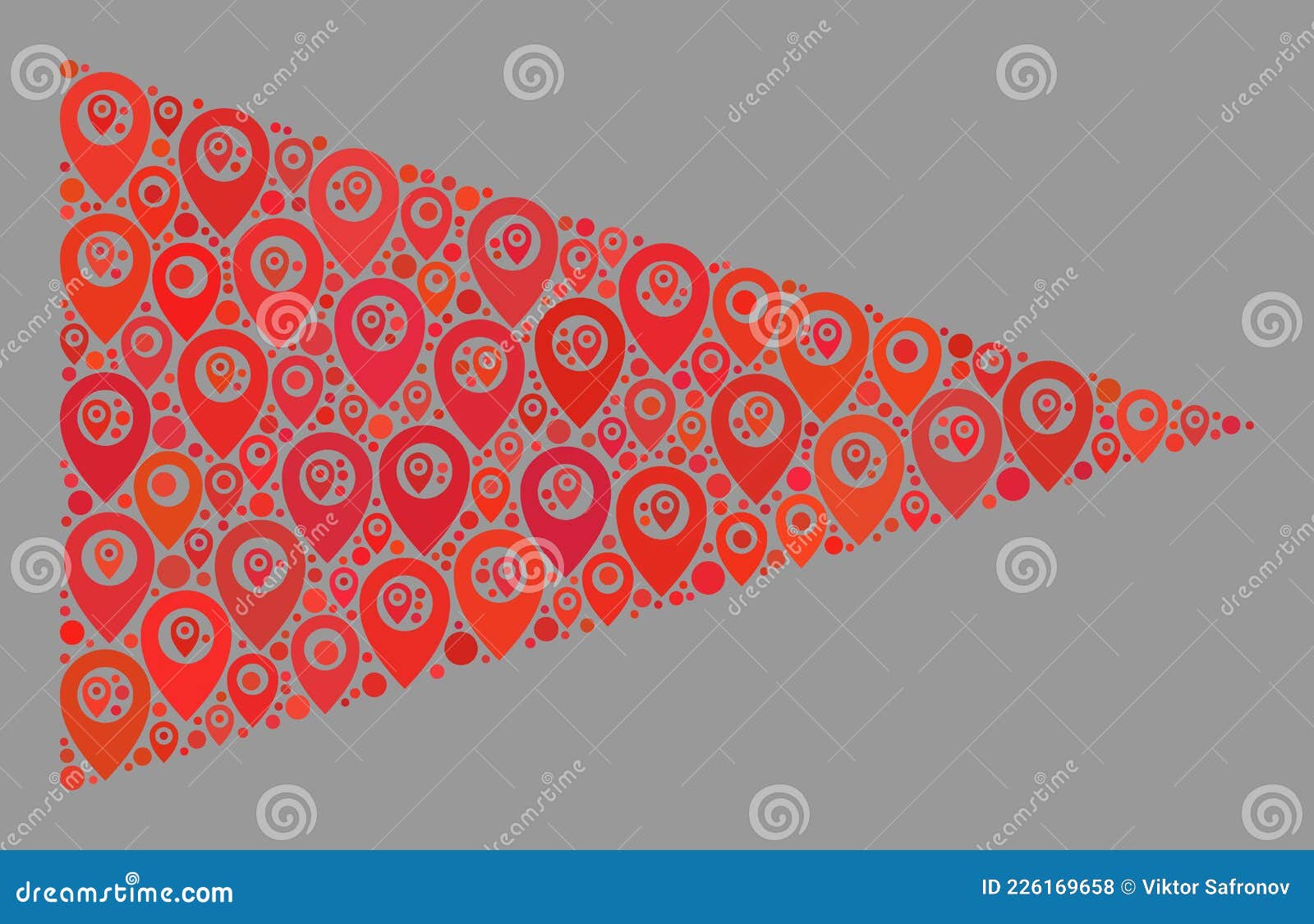 Navigation Red Triangle Flag - Collage of Cursor Items Stock Vector ...