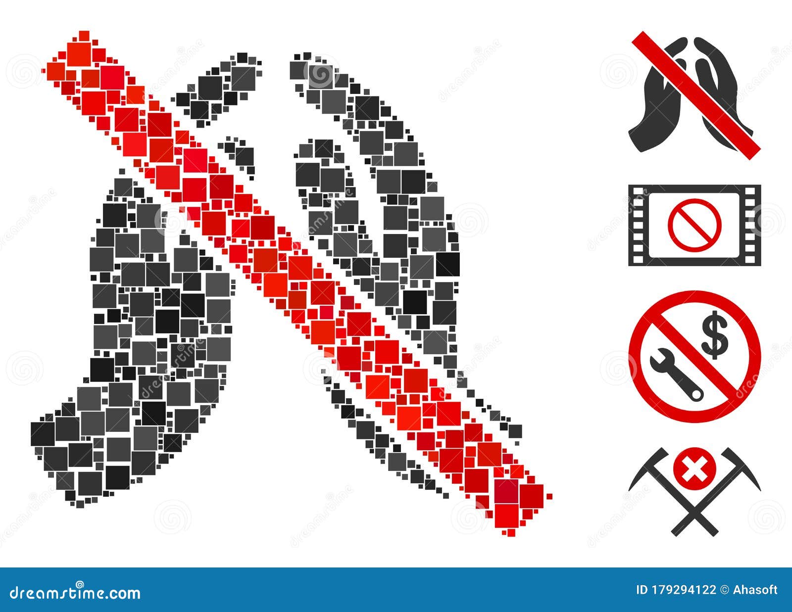 Square No Praying Hands Icon Vector Mosaic Stock Vector - Illustration ...