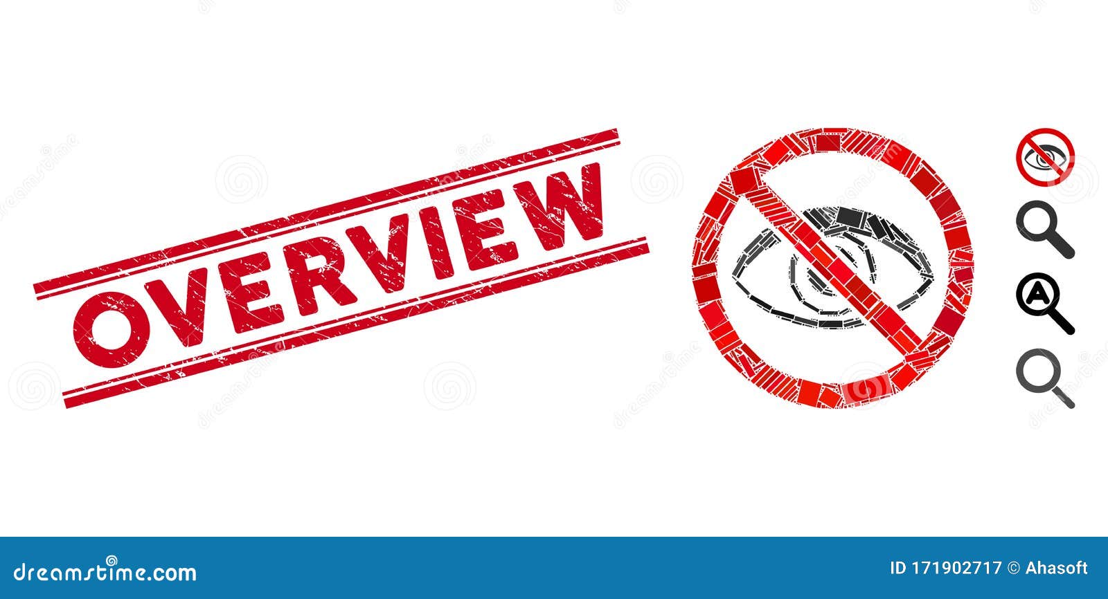No View Mosaic and Grunge Overview Stamp with Lines Stock Vector ...