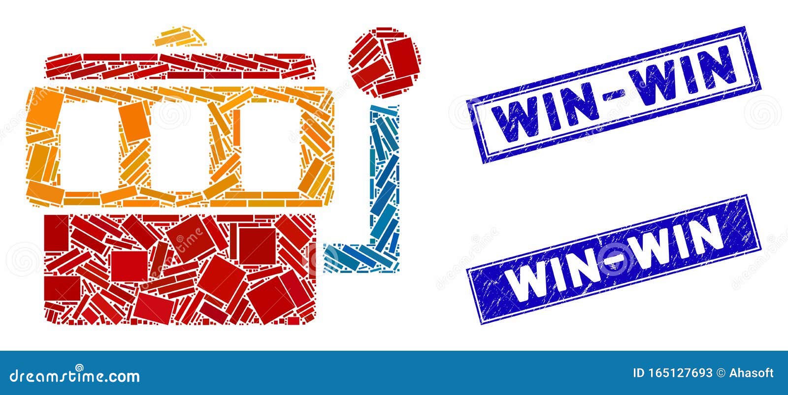 One-Armed Bandit Mosaic and Scratched Rectangle Win-Win Stamps Stock ...