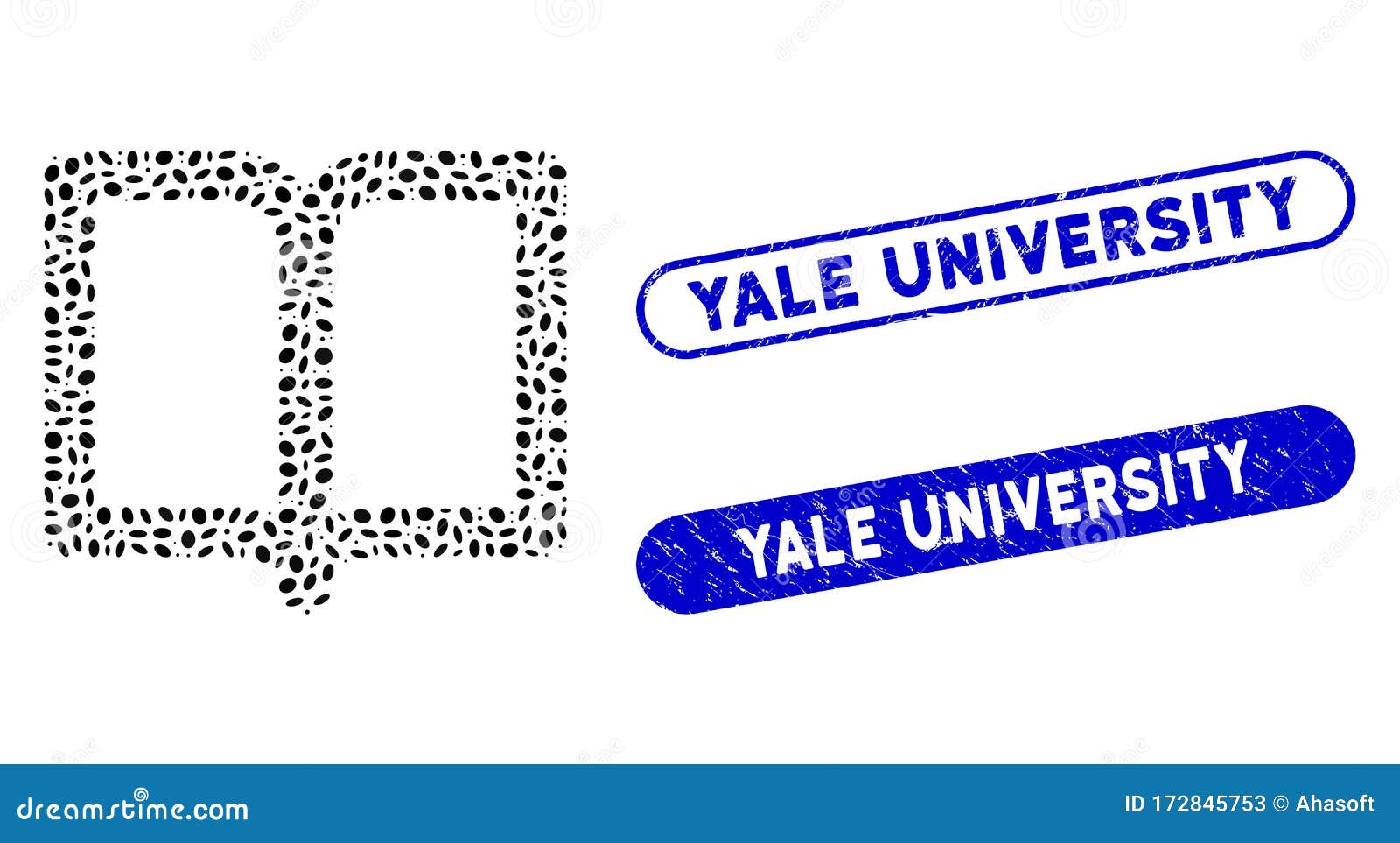 Grunge Yale Stamp And Web Network Open Book Vector Illustration ...