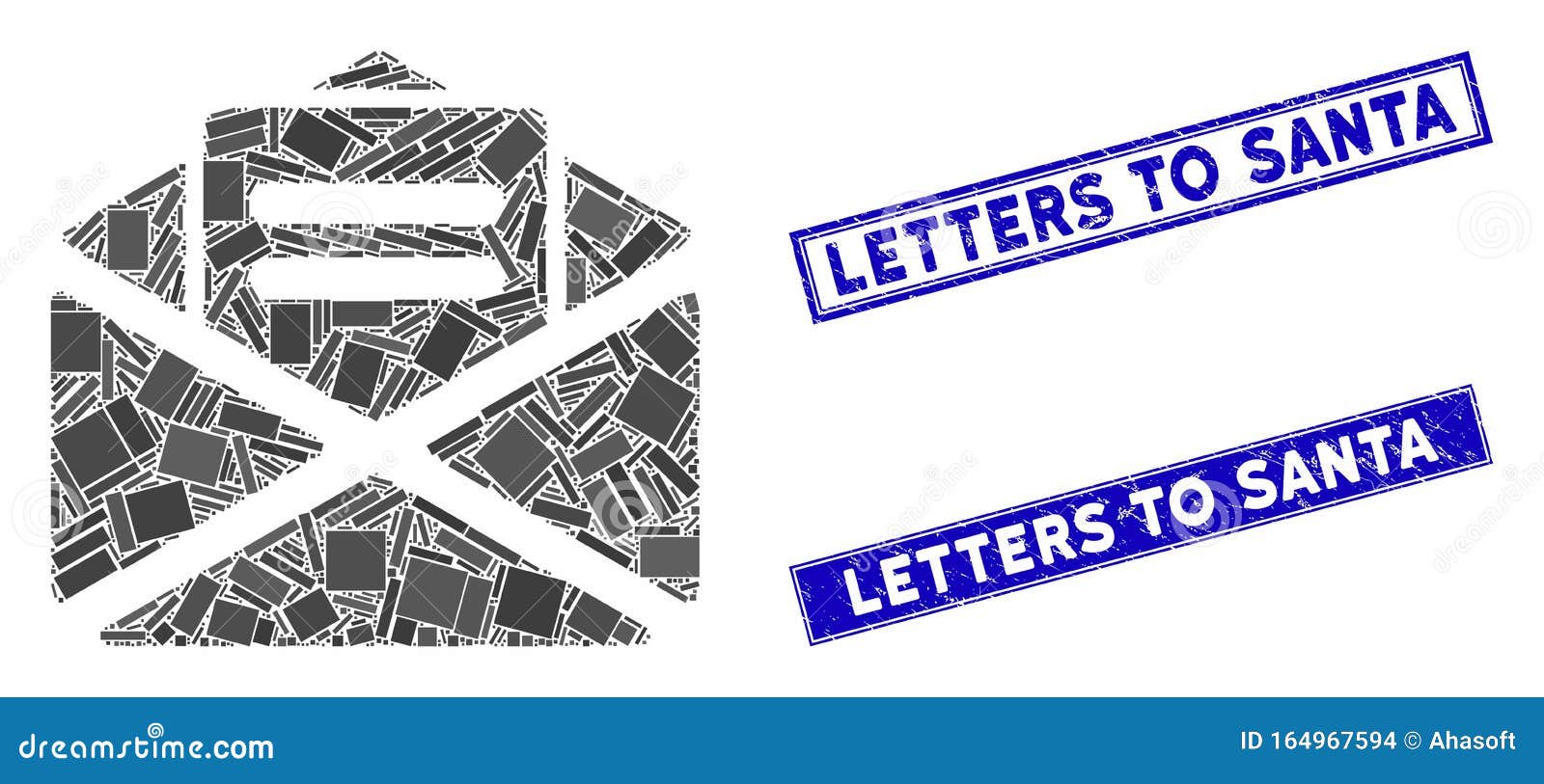 Open Mail Mosaic and Scratched Rectangle Stamps Stock Illustration ...