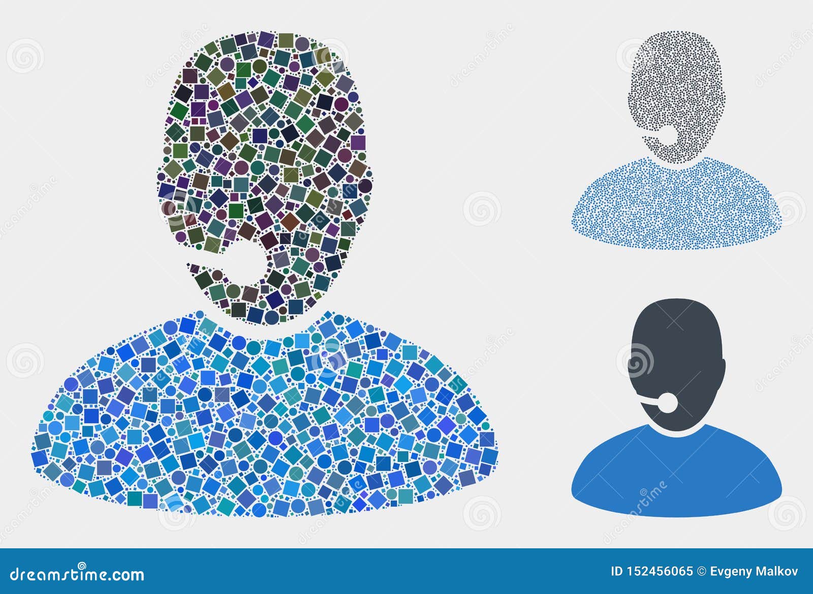 Operator Icon Collages of Squares and Circles Stock Vector ...