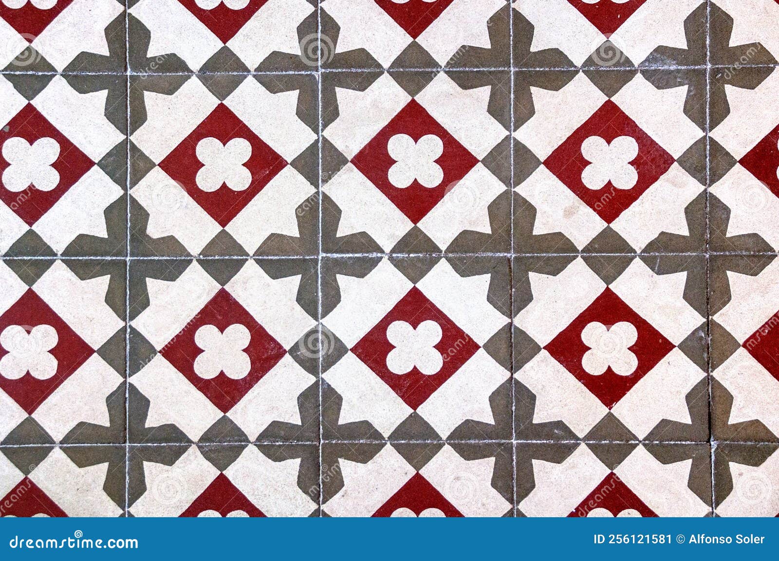 Mosaic Pattern. Arabesque Texture on Floor Tiles in Spain Stock Image ...