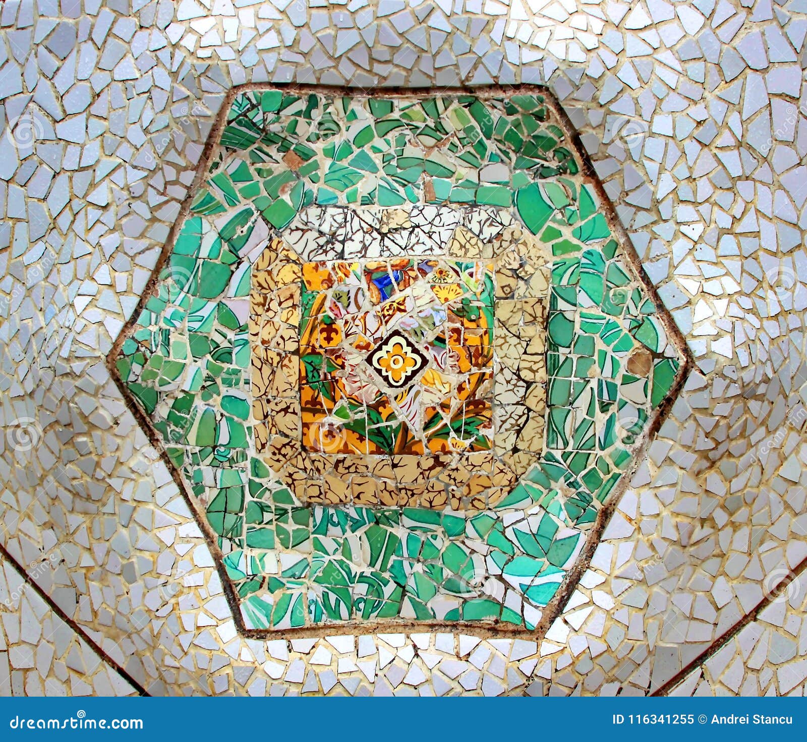 Mosaic Pattern in Barcelona Stock Image - Image of architecture, flower ...