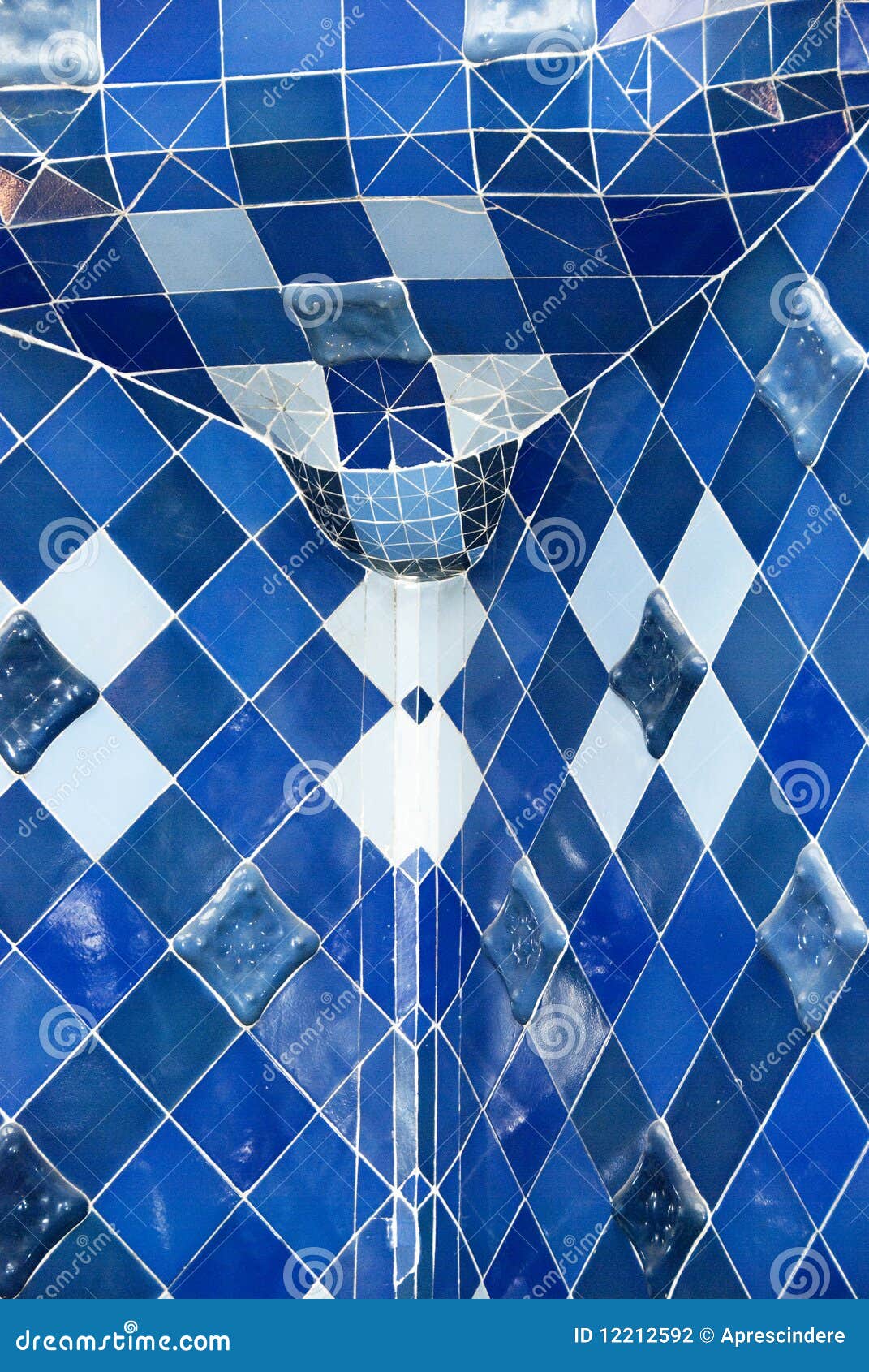 Mosaic pattern in blue stock photo. Image of gardens - 12212592