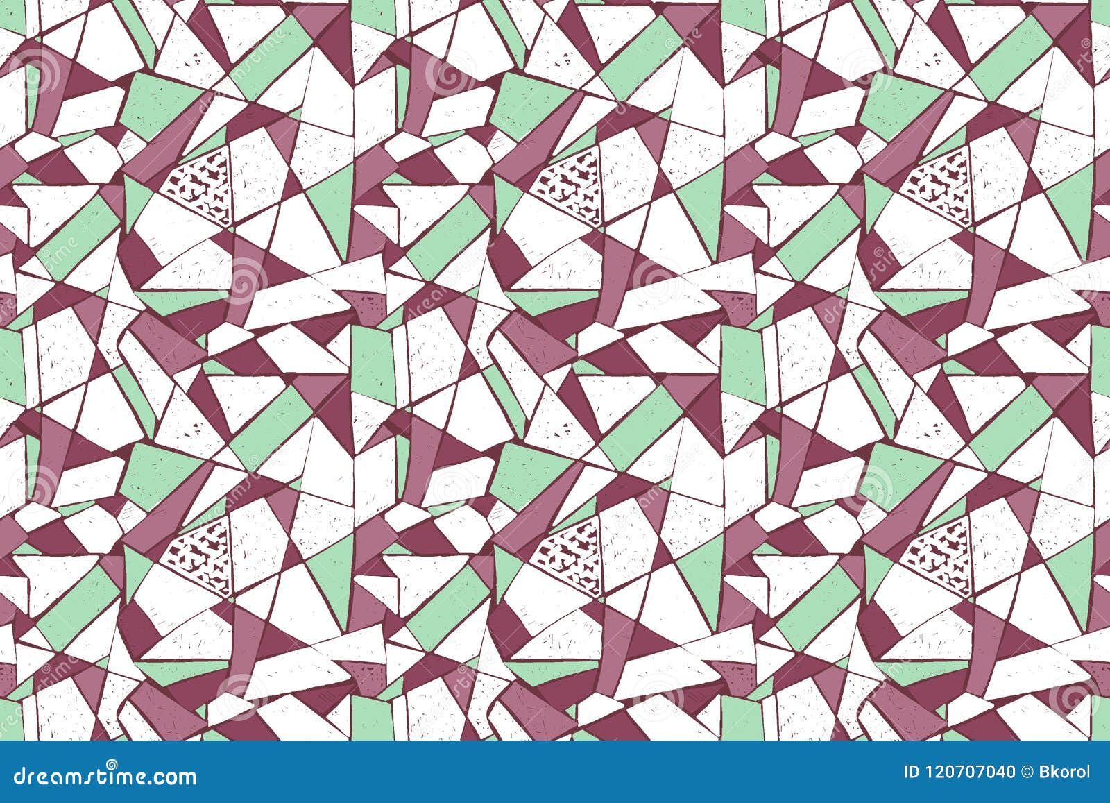 Mosaic Pattern of Broken Tile. Seamless Hand Drawn Pattern with Markers ...