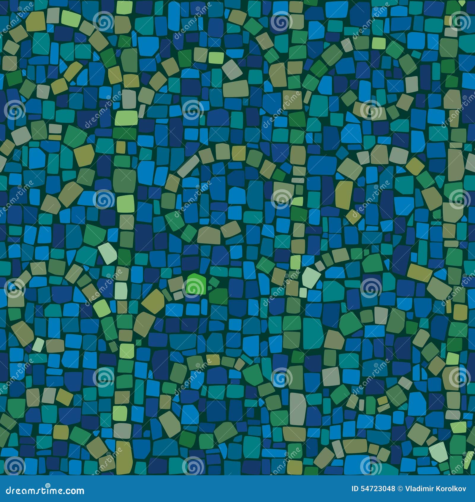 Mosaic Pattern in Cold Colors Stock Illustration - Illustration of ...