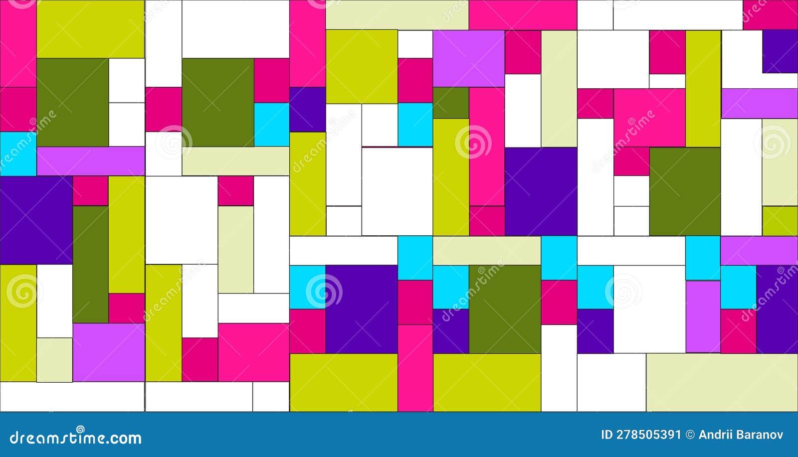 Mosaic Pattern of Rectangles and Squares in a Vibrant Color Palette ...