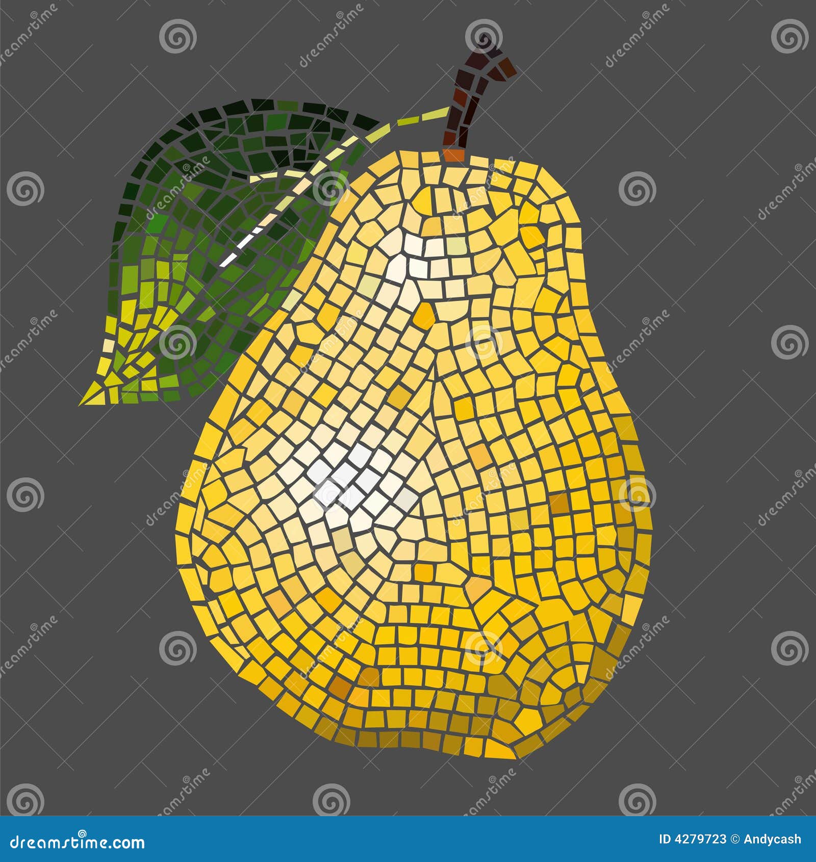 Mosaic Pear Cartoon Vector | CartoonDealer.com #4279723