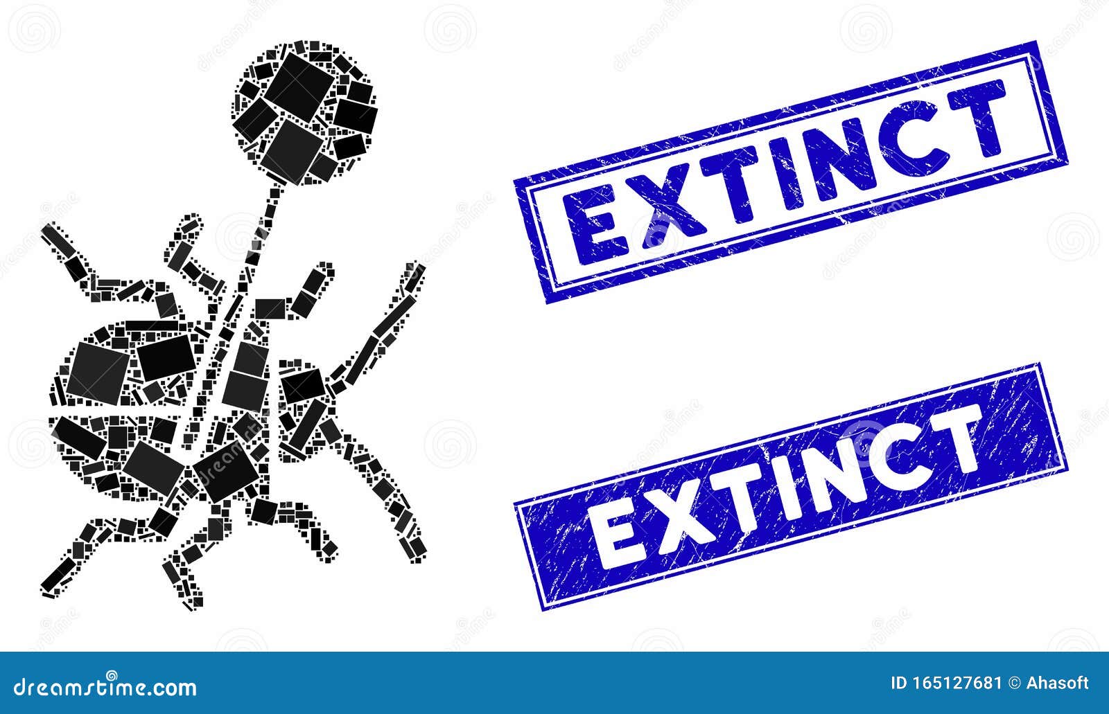 Extinct Beetle Symbol For Extinction Of Species Cartoon Vector ...