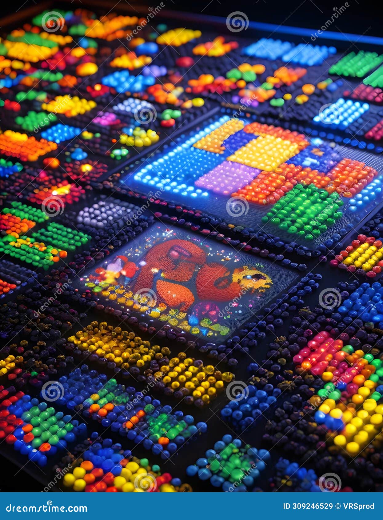Mosaic of Pixel Art Masterpieces Stock Image - Image of creative ...