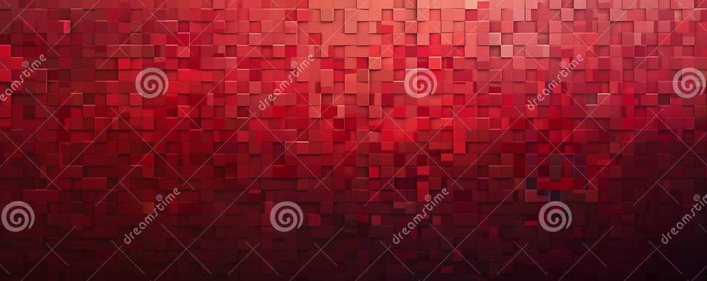 A Mosaic Pixel Background with a Gradient from Dark To Light Red. the ...