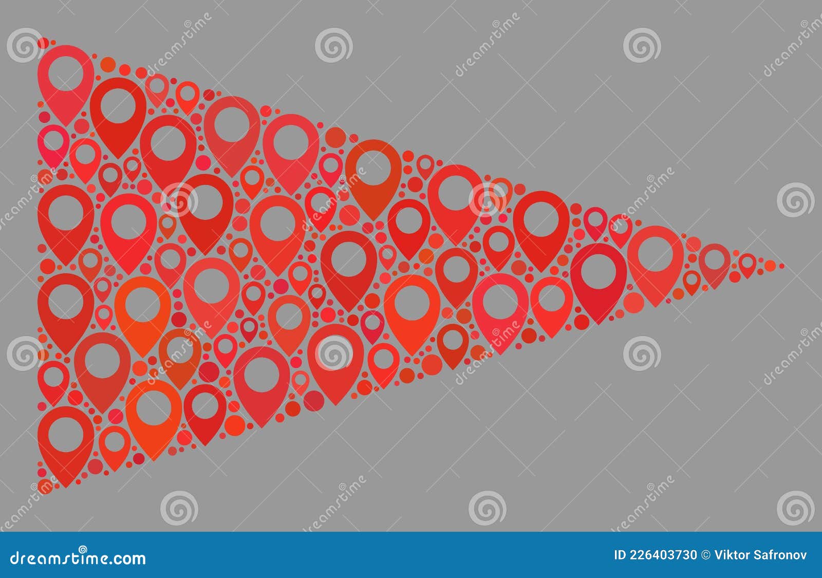 Guide Red Triangle Flag - Mosaic with Map Markers Stock Vector ...