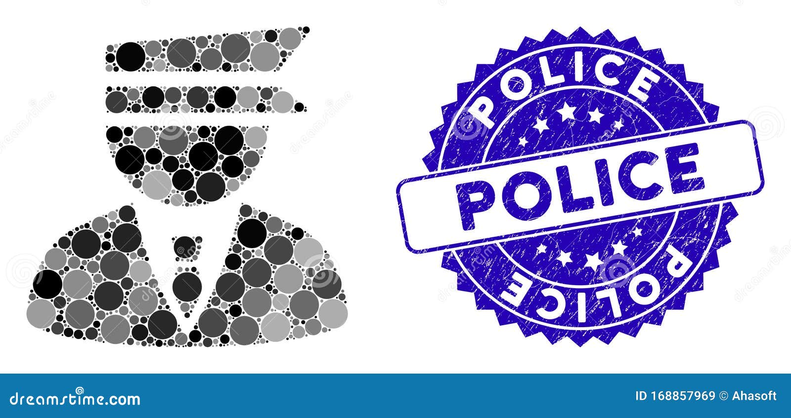 Mosaic Police Officer Icon with Scratched Police Seal Stock ... Mosaic Police Officer Icon with Scratched Police Seal Stock ...