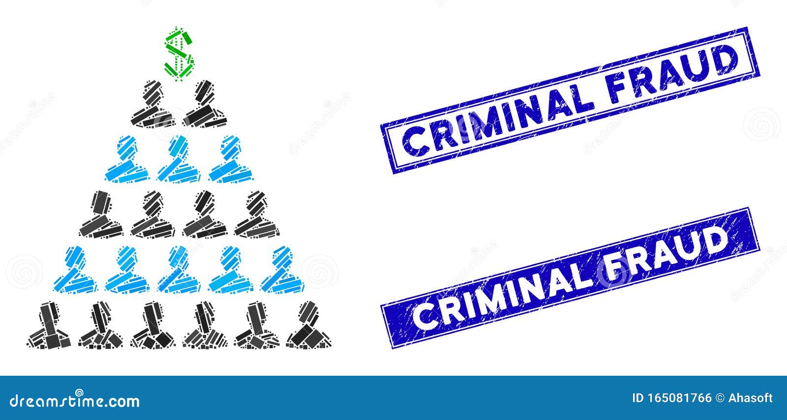 Ponzi Pyramid Scheme Mosaic and Grunge Rectangle Criminal Fraud Stamp ...