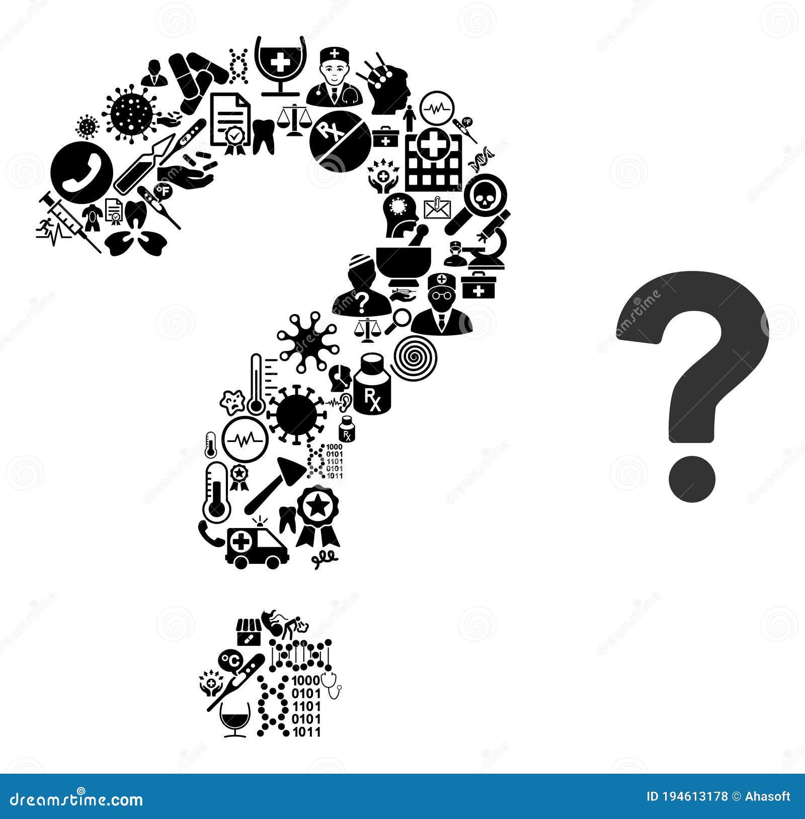 Mosaic Question with Medic Symbols Stock Vector - Illustration of icon ...