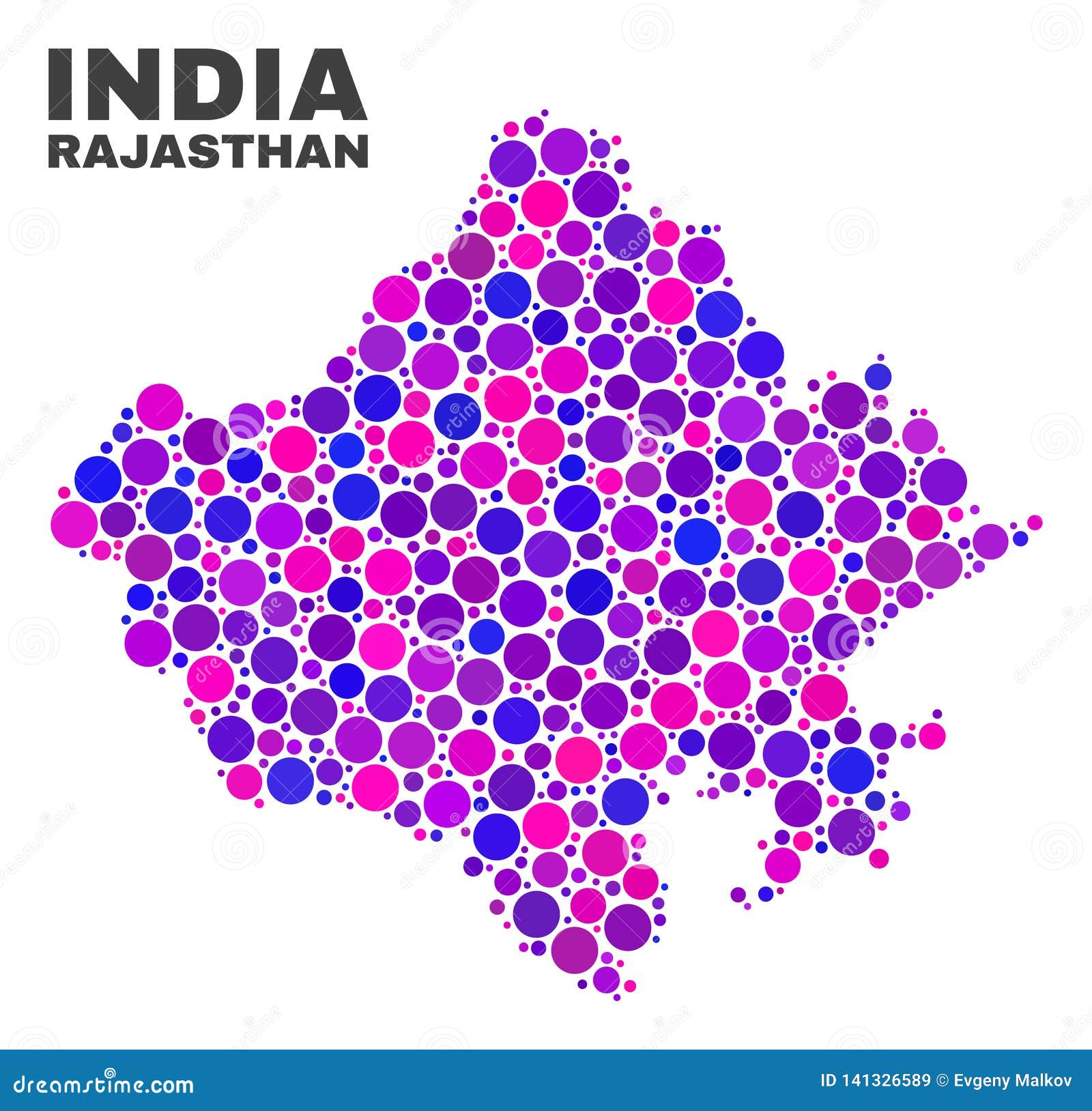 Mosaic Rajasthan State Map of Circle Elements Stock Vector ...