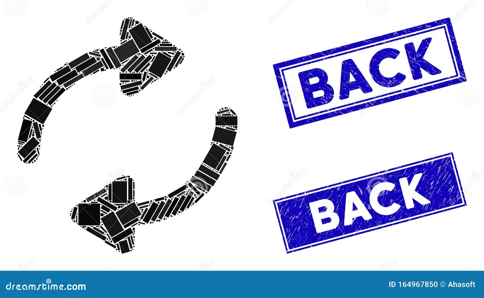 Refresh Mosaic and Scratched Rectangle Stamp Seals Stock Illustration ...