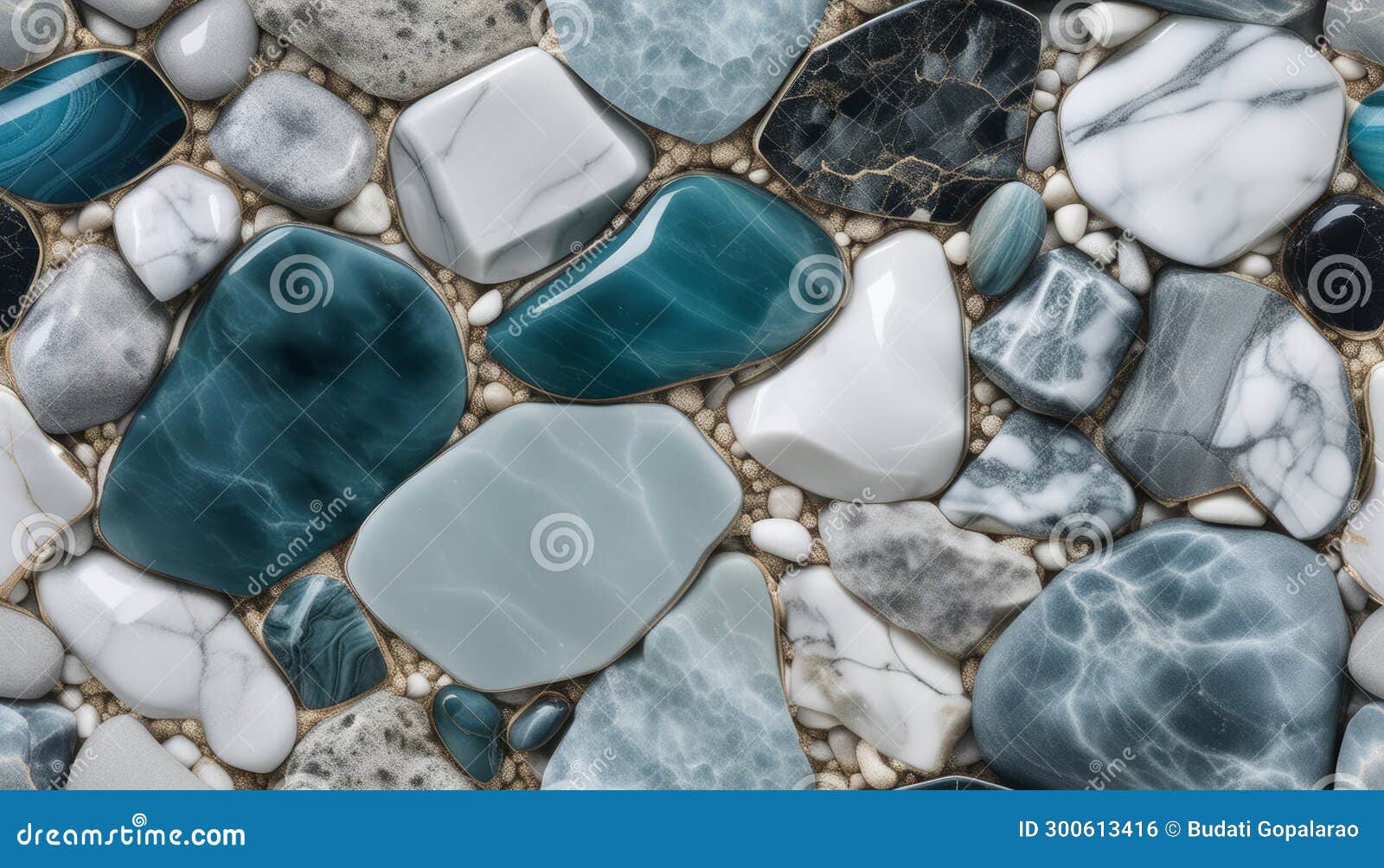 A Mosaic of Rocks and Tiles Stock Illustration - Illustration of marble ...