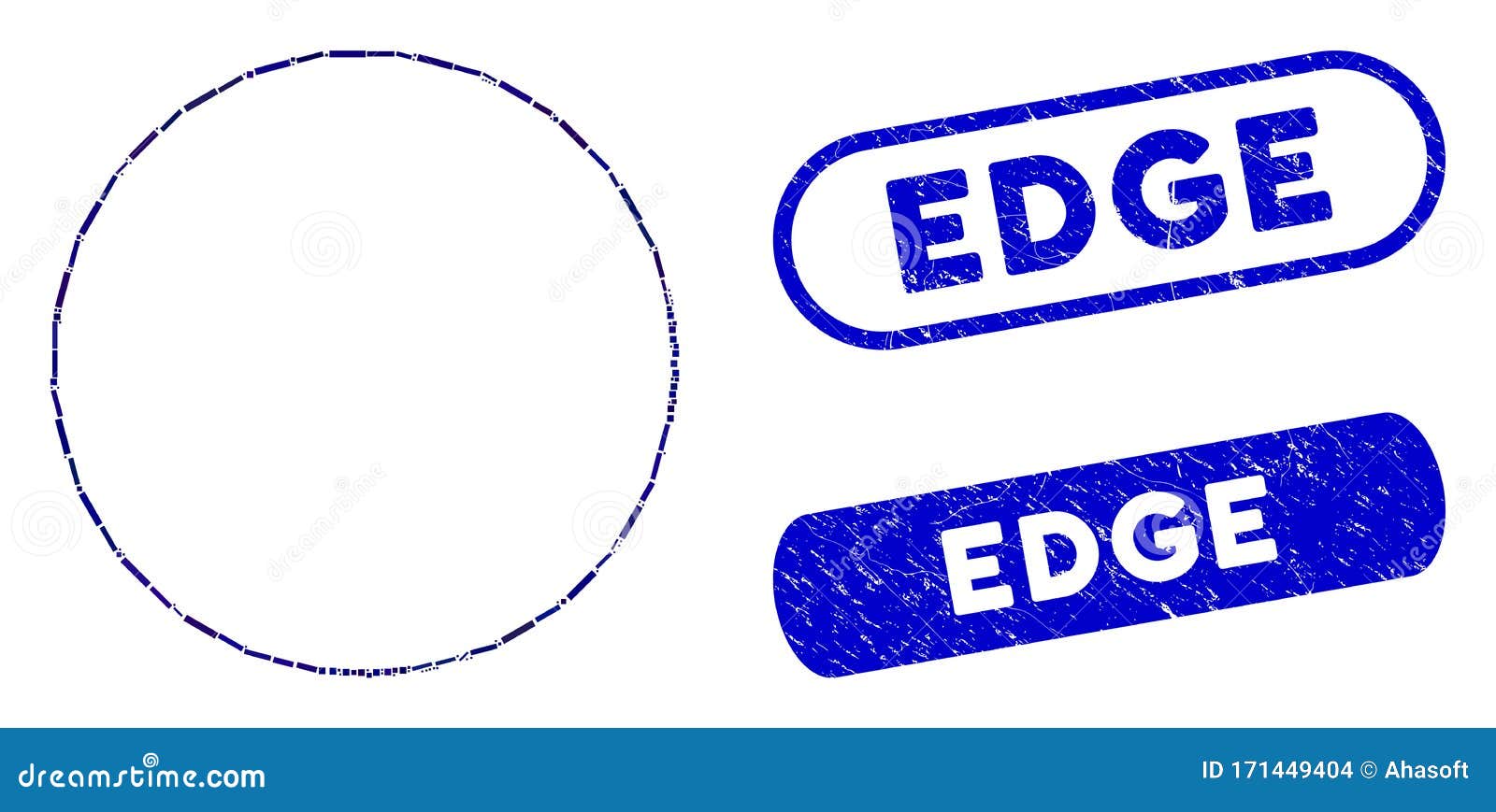 Rectangle Collage Round Frame with Grunge Edge Stamps Stock Vector ...