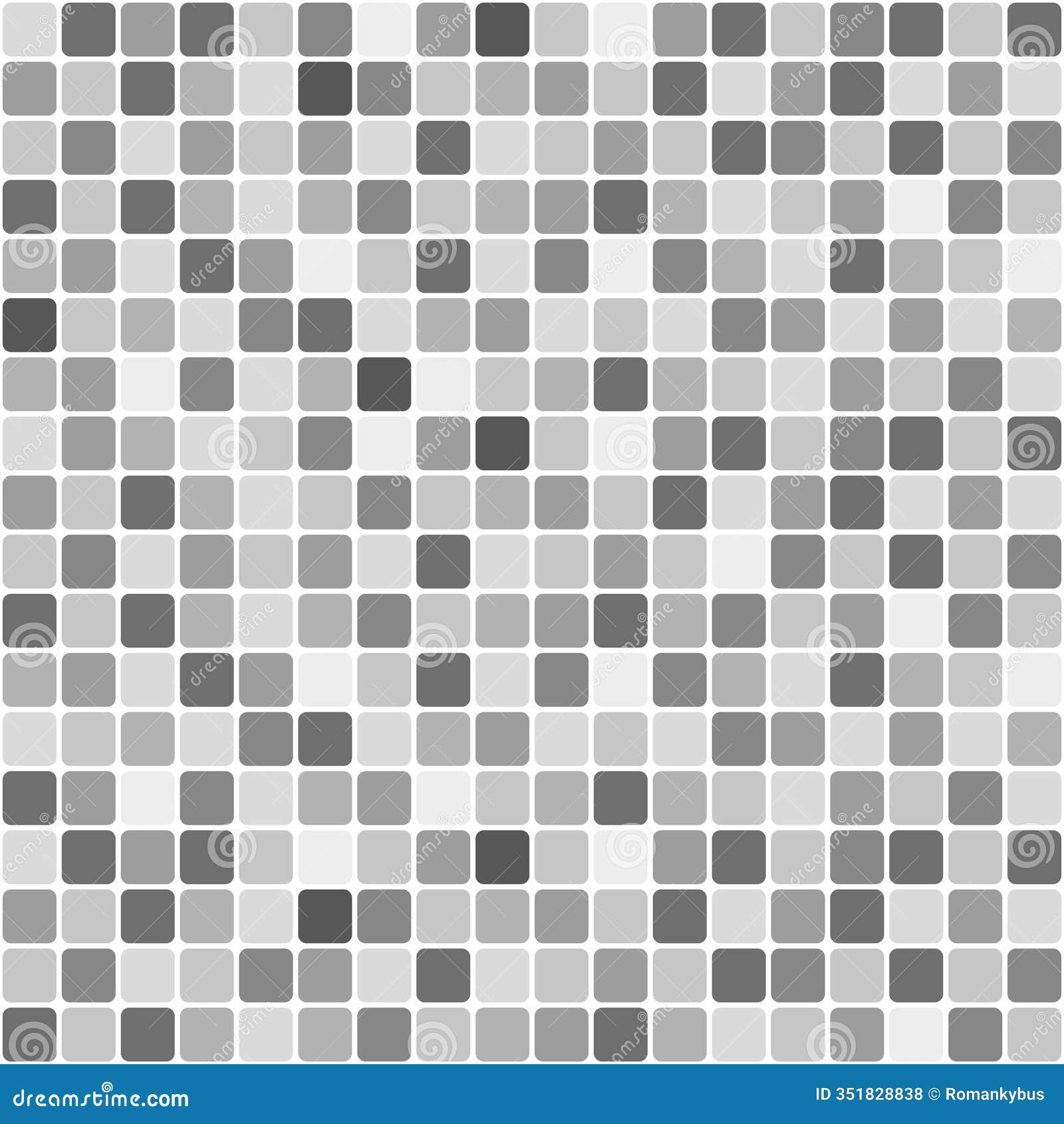 Mosaic Of Rounded Square Tiles Illustration, Black And White In ...