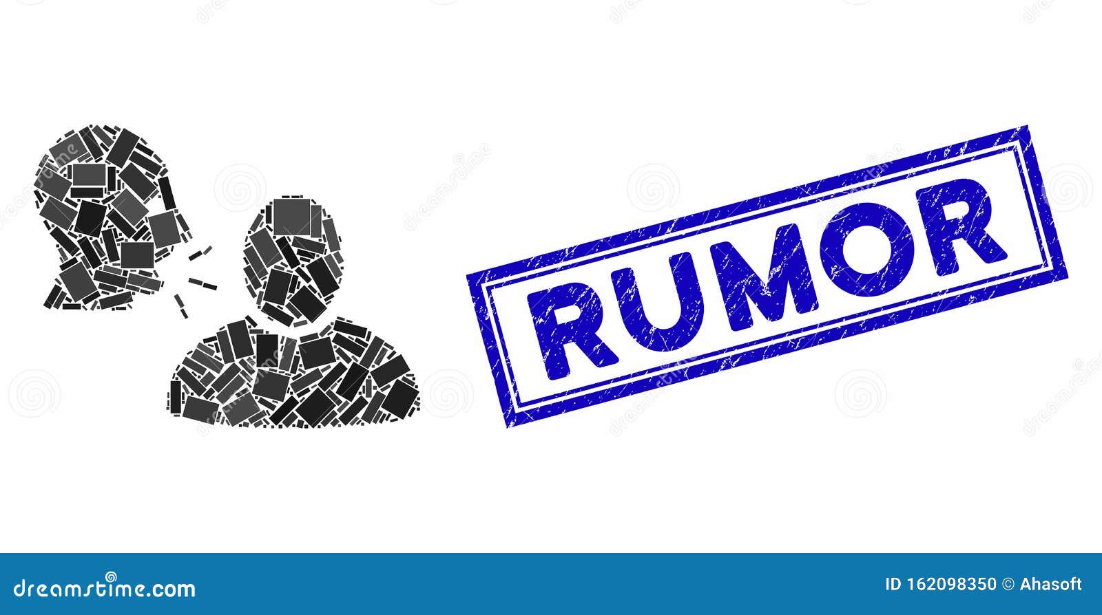 Rectangle Mosaic Rumor with Distress Rumor Seal Stock Vector ...