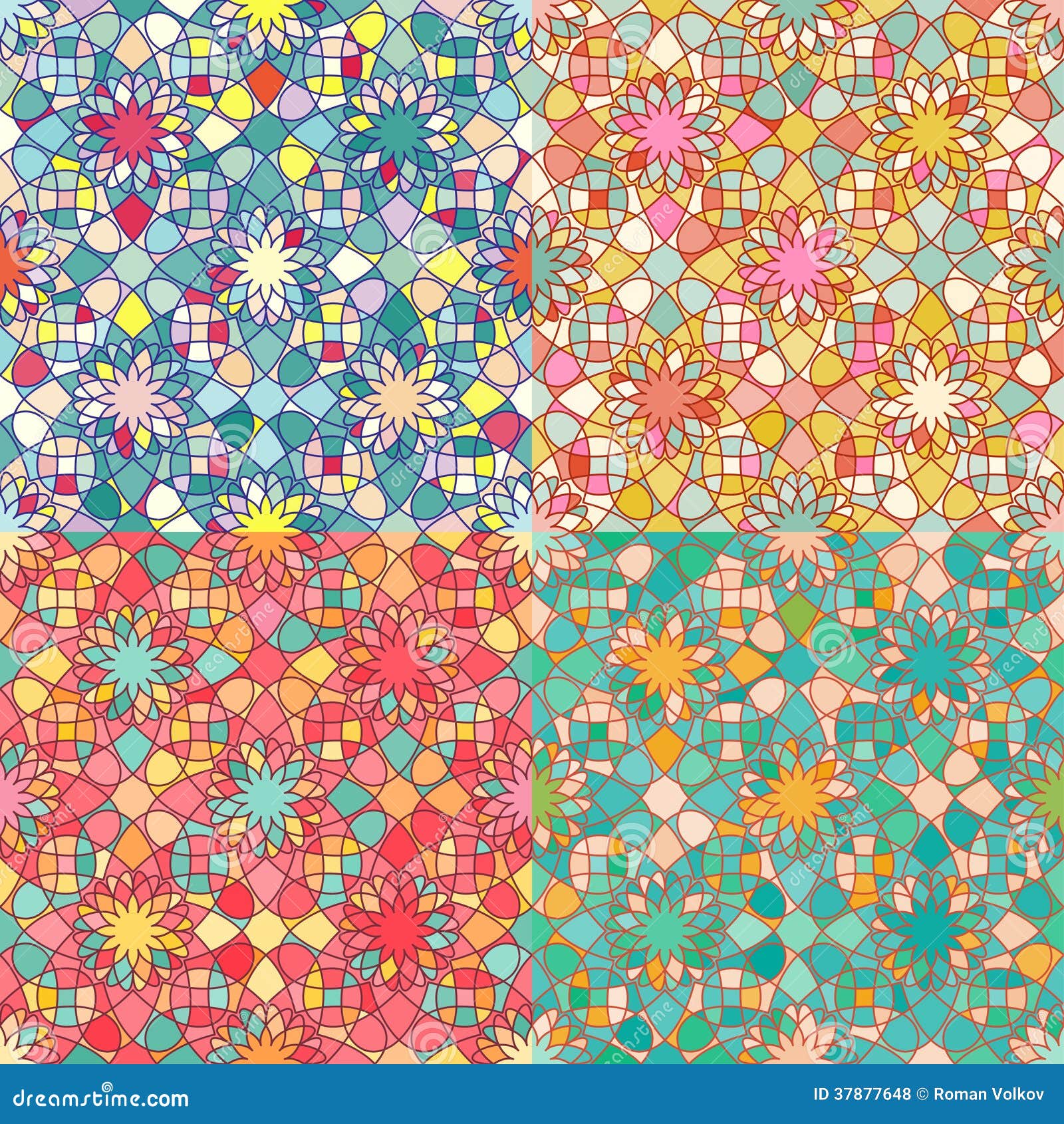 Mosaic Seamless Pattern stock vector. Illustration of fabric - 37877648