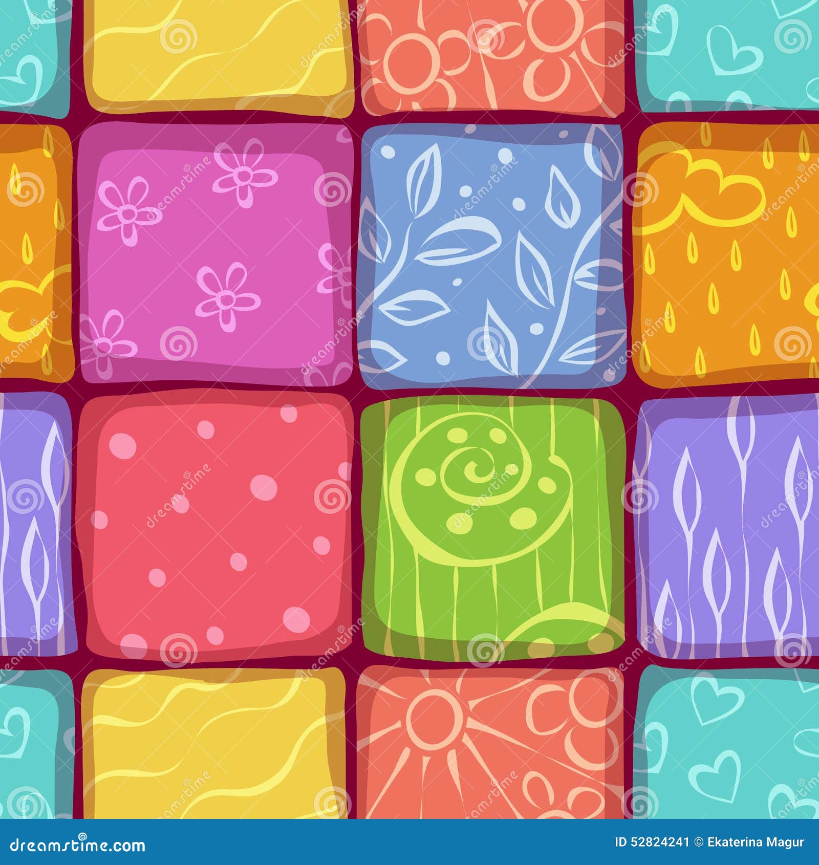 Mosaic Seamless Pattern Background Stock Vector - Illustration of ...