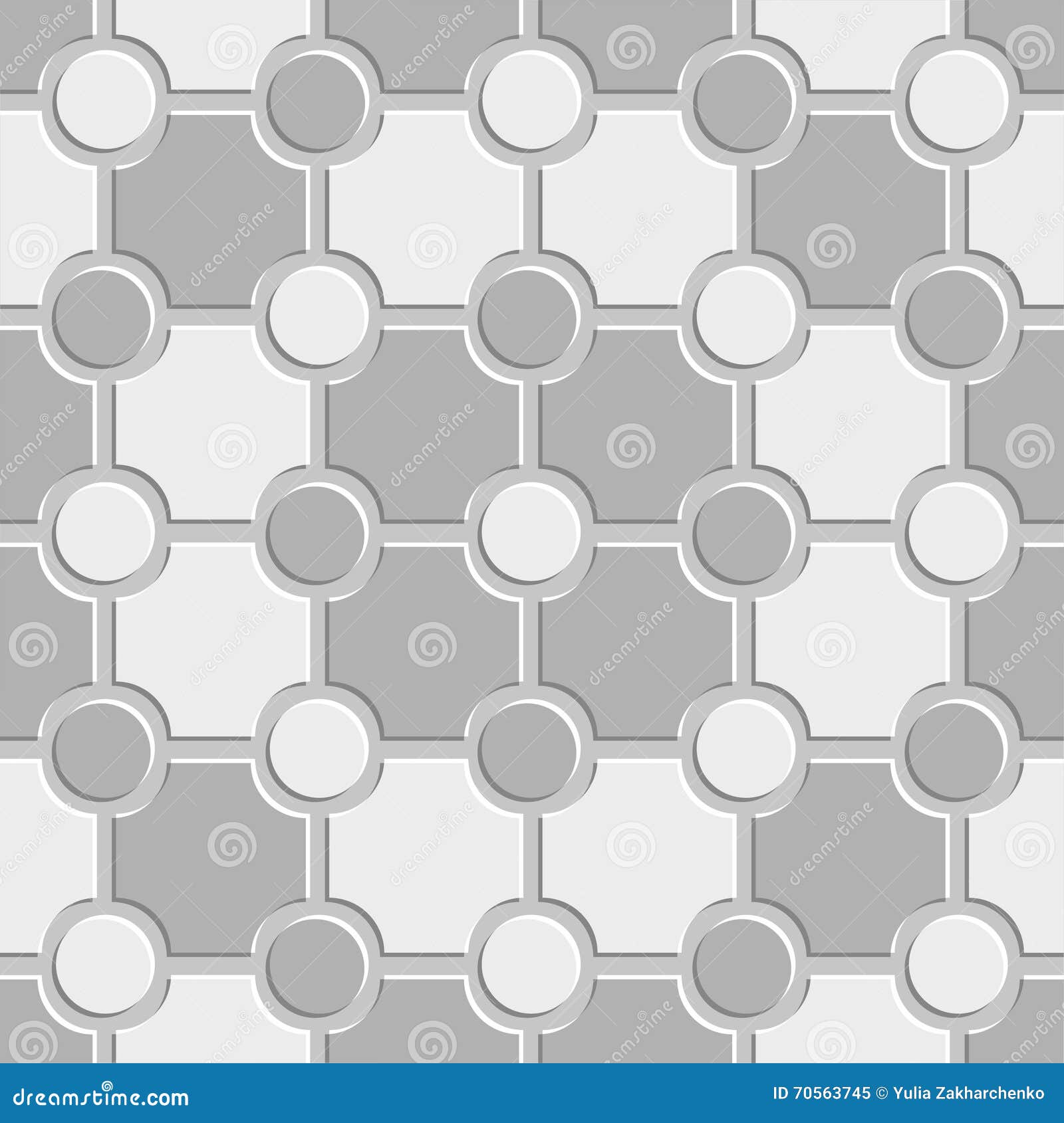 Mosaic Seamless Pattern in Black and White Stock Vector - Illustration ...