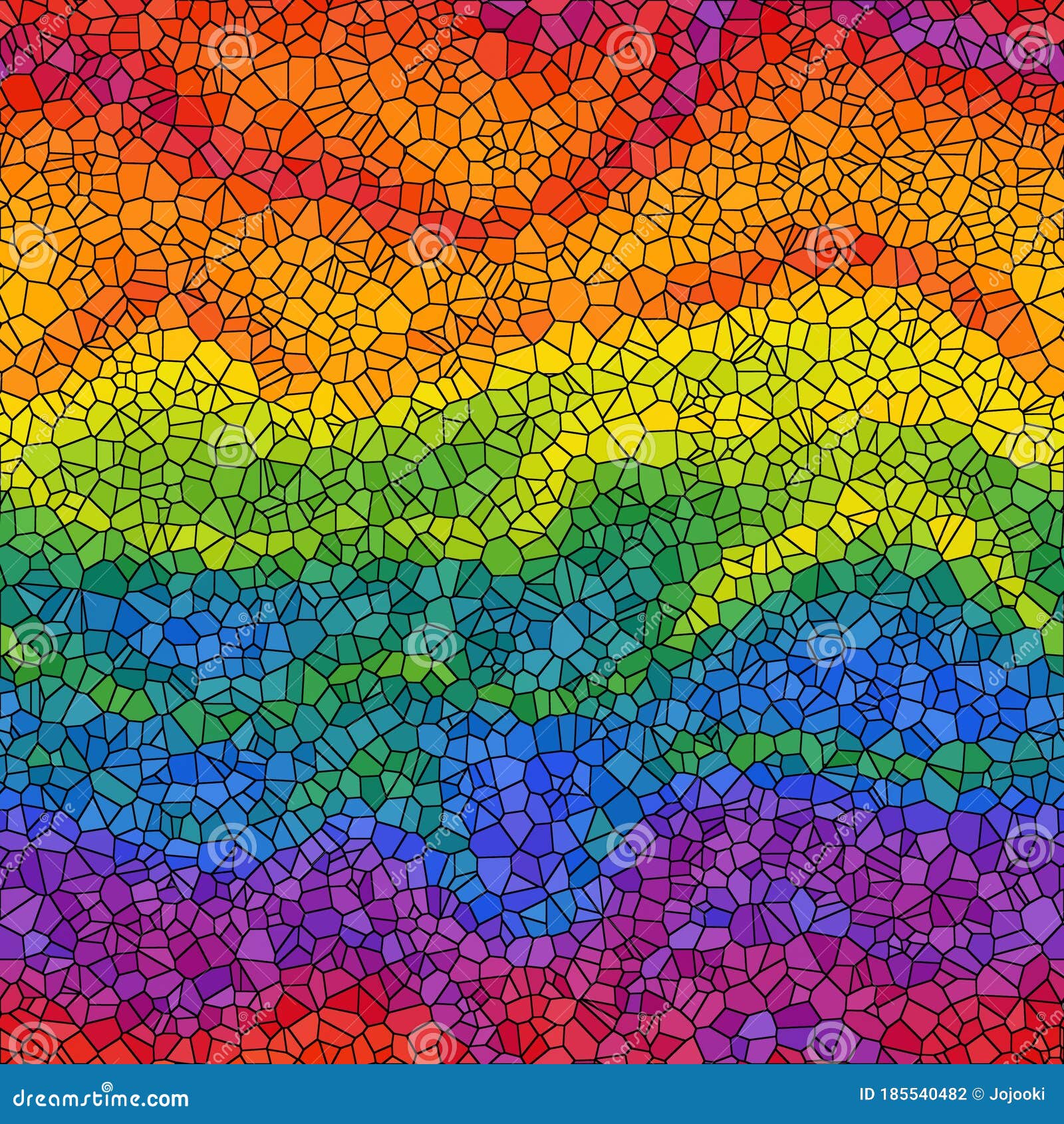 Mosaic Seamless Texture, Rainbow Color, Cell Pattern, 3d Illustration ...