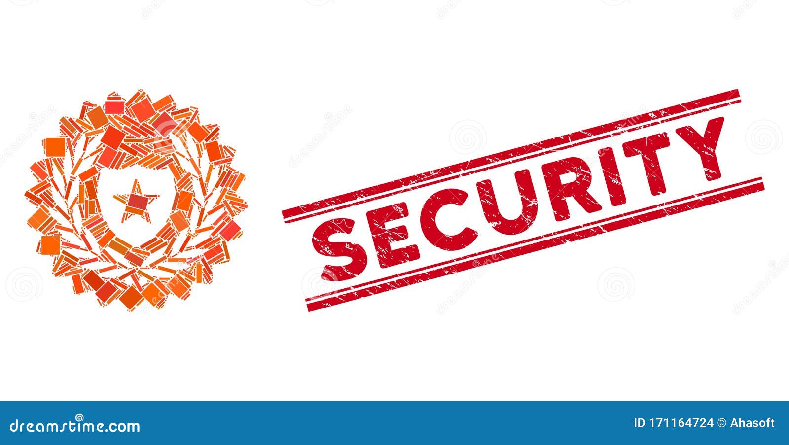 Security Stamp Mosaic and Scratched Security Stamp with Lines Stock ...