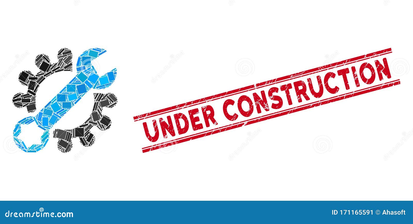 Service Tools Mosaic and Grunge Under Construction Watermark with Lines ...