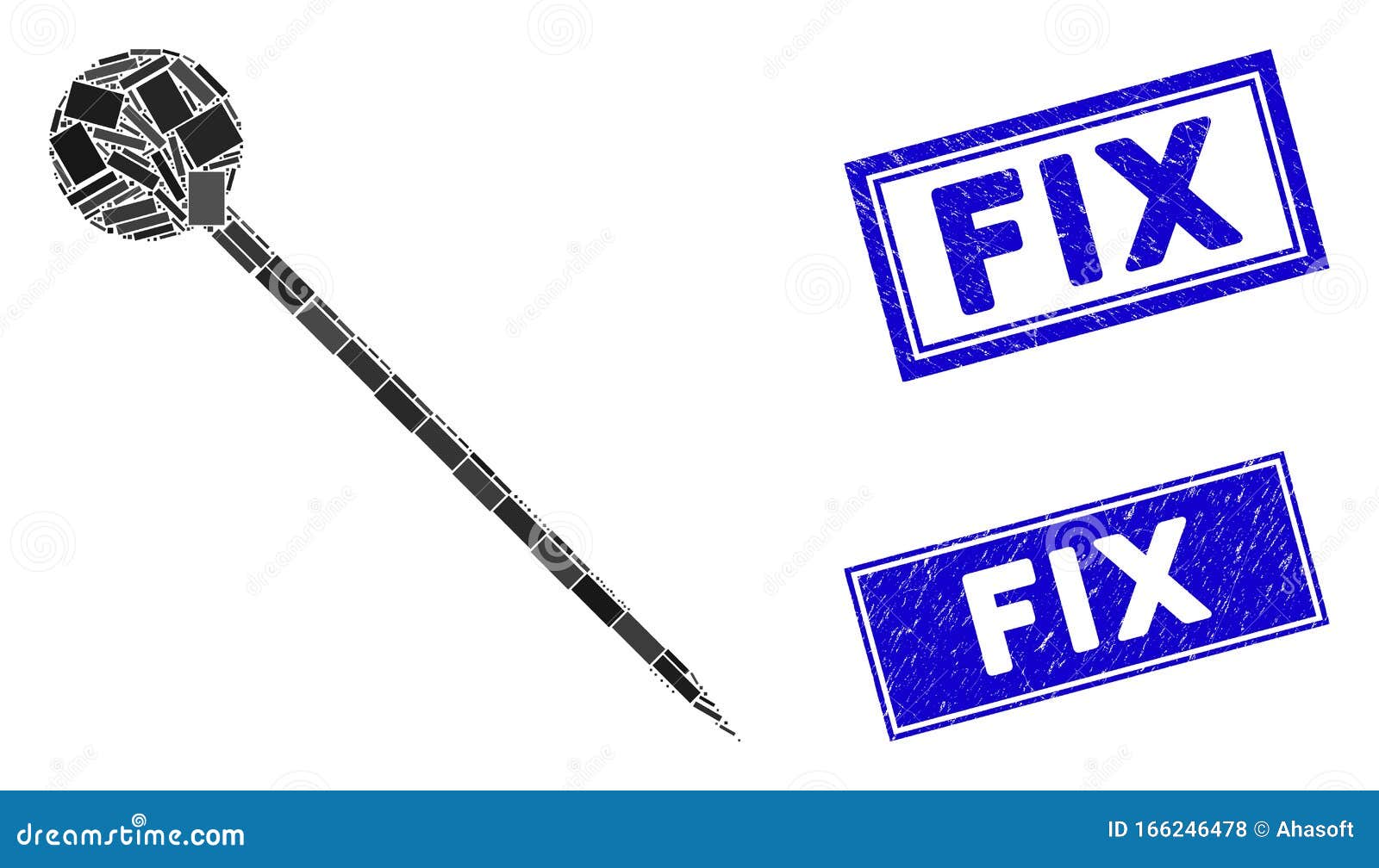 Sharp Pin Mosaic and Scratched Rectangle Fix Stamp Seals Stock Vector ...