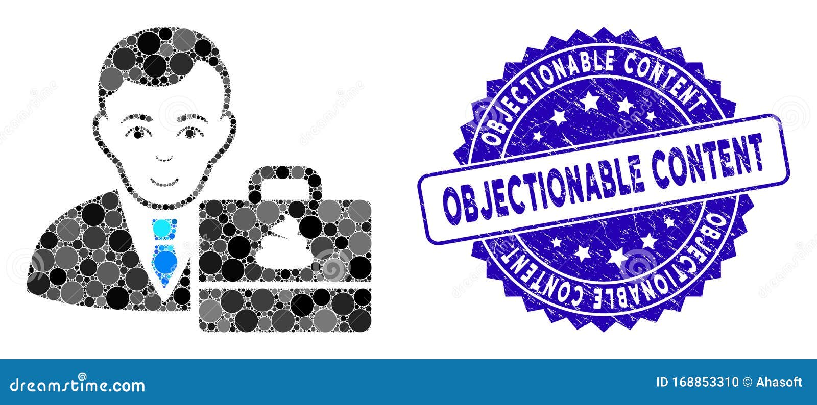 Mosaic Shit Storage Hangar With Textured Objectionable Stamp Cartoon ...