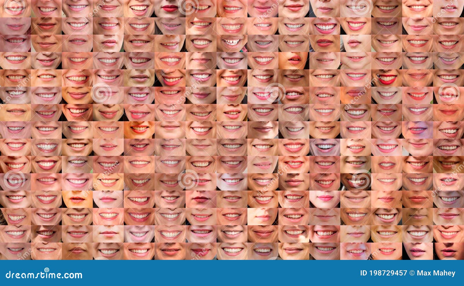 Mosaic of Smile. Happy Collage Stock Image - Image of female, face ...