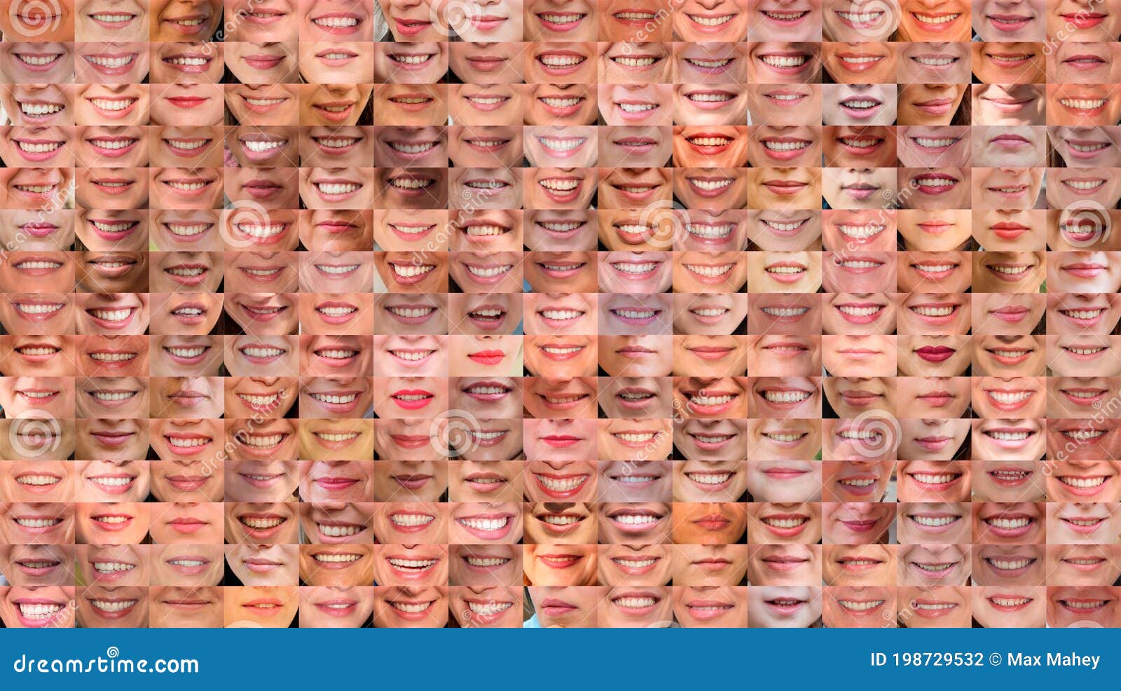 Mosaic of Smile. Happy Collage Stock Photo - Image of beauty, health ...