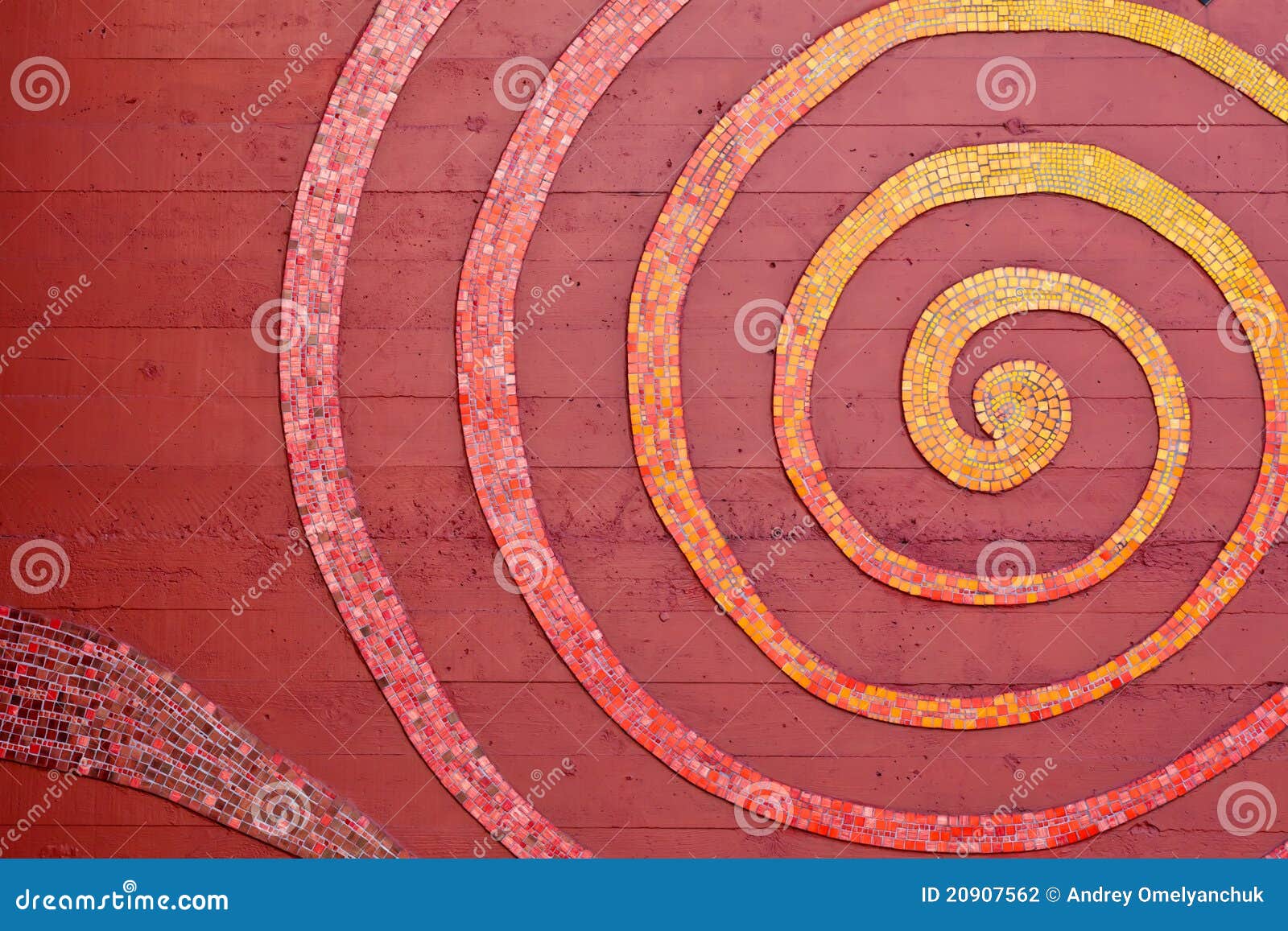 Mosaic Spiral on the Wall stock photo. Image of spiral - 20907562