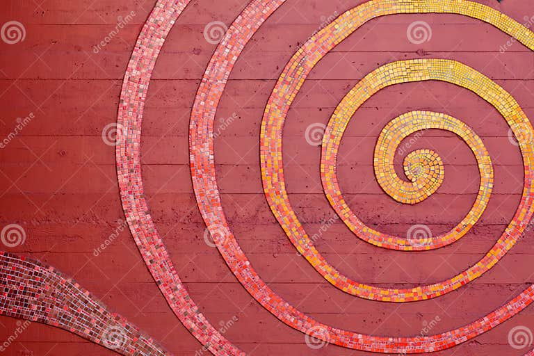 Mosaic Spiral on the Wall stock photo. Image of spiral - 20907562