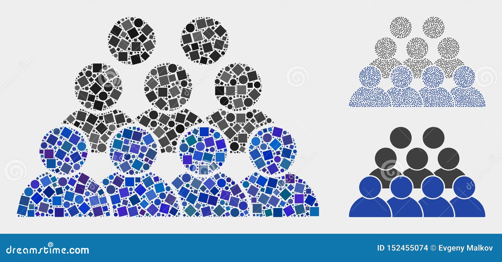 Staff Icon Collages of Squares and Circles Stock Vector - Illustration ...