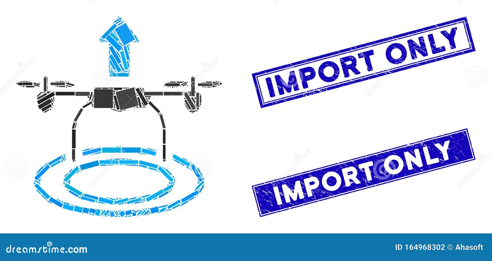 Start Drone Mosaic and Scratched Rectangle Watermarks Stock ...